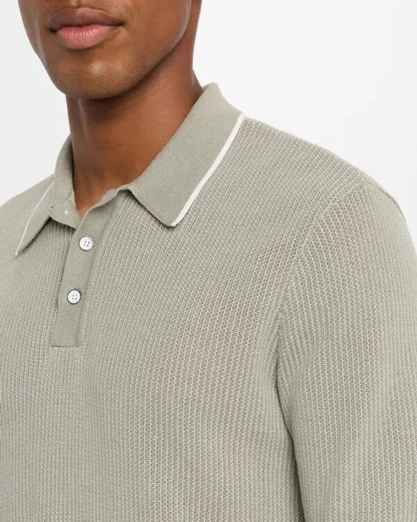 Rag & Bone Apos;s Harvey Striped Knit Polo - Lfgry