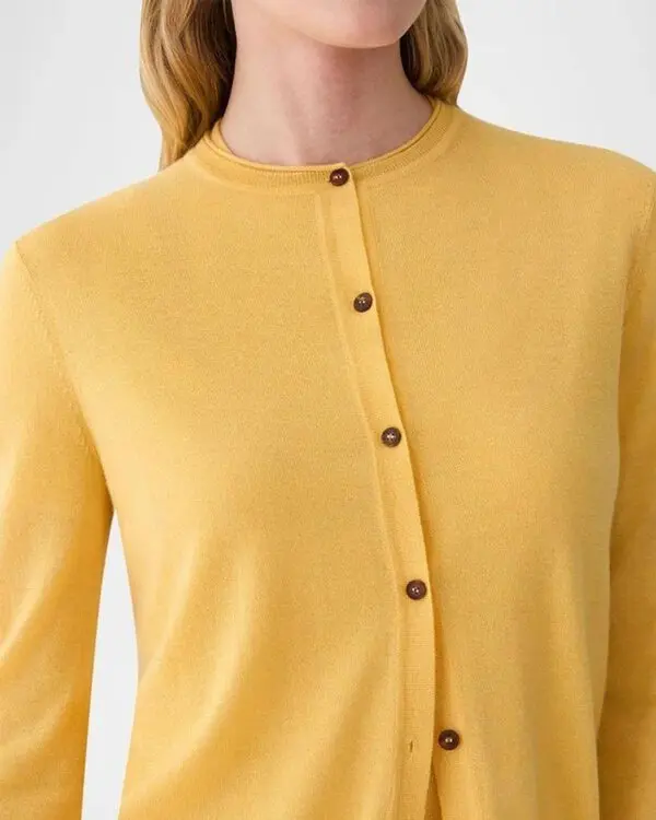 Lafayette 148 New York Cashmere Button-down Cardigan - Daisy