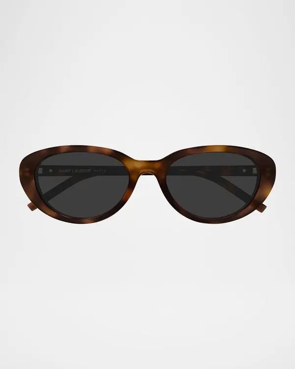 Saint Laurent 55mm Acetate Cat-eye Sunglasses - Havana