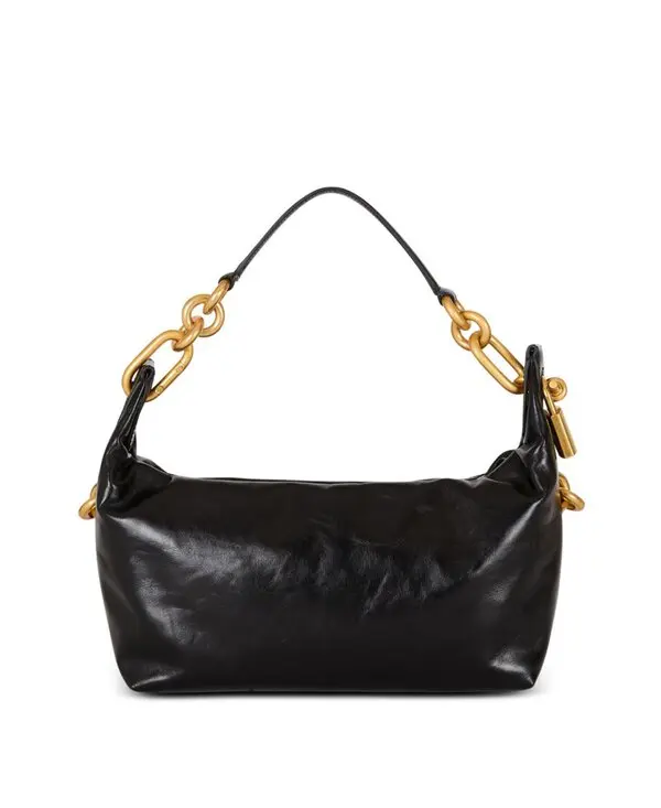 Balmain Medium Sync Bag In Calfskin Leather - Black