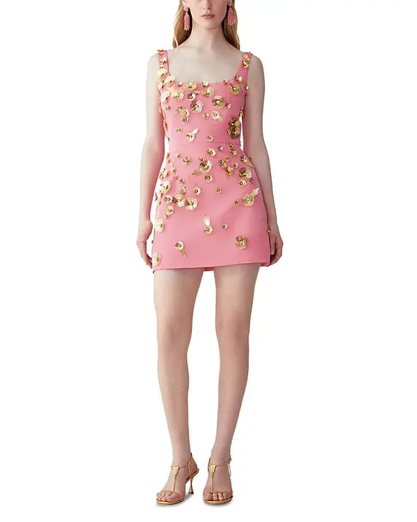 Carolina Herrera Embellished Silk Mini Dress - Sunset Multi