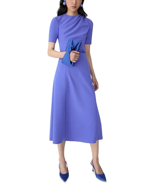 Carolina Herrera Draped Midi Dress With Removable Belt