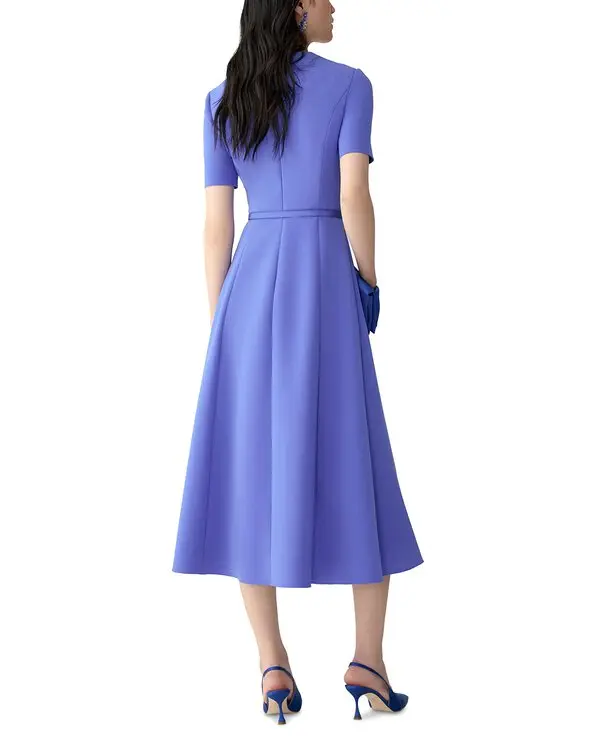 Carolina Herrera Draped Midi Dress With Removable Belt