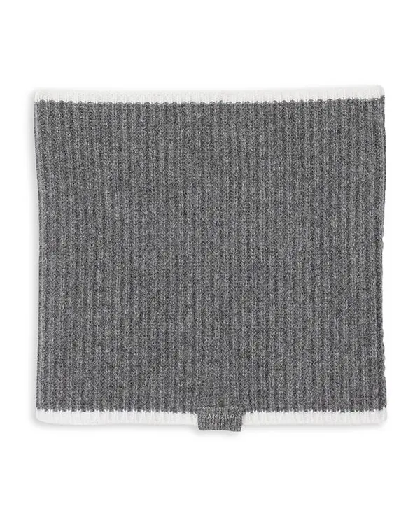 Sandro Rib Knit Neck Warmer Scarf - Grey
