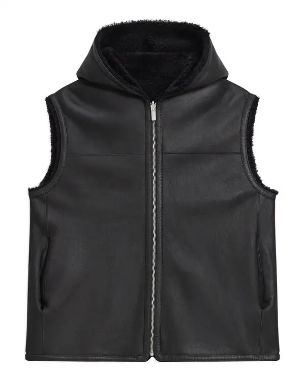 Theory Hooded Shearling Vest
