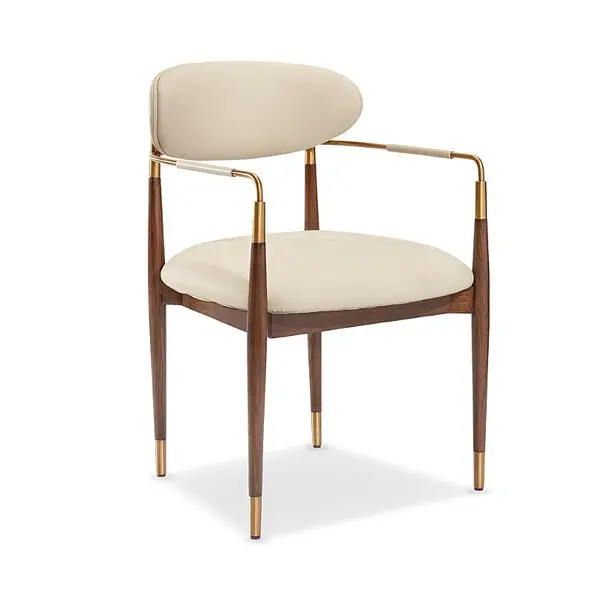 INTERLUDE HOME Cidra Chair - Walnut/satin Brass/cream Latte