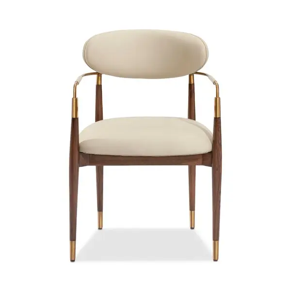 INTERLUDE HOME Cidra Chair - Walnut/satin Brass/cream Latte