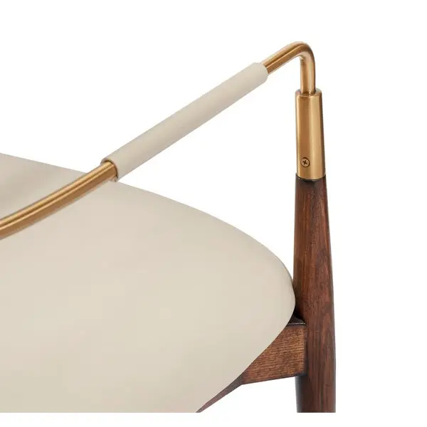INTERLUDE HOME Cidra Chair - Walnut/satin Brass/cream Latte