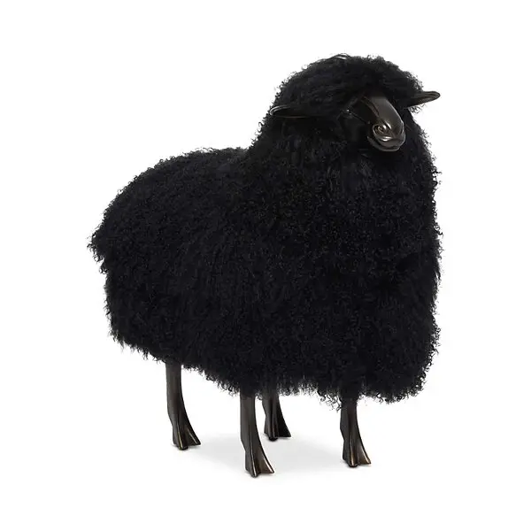 INTERLUDE HOME Theo Baby Sheep Sculpture - Black