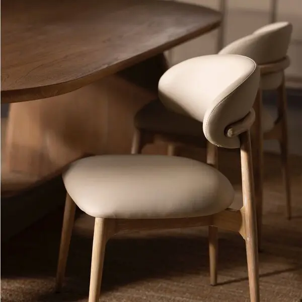 INTERLUDE HOME Liam Dining Chair - Whitewash/cream Latte