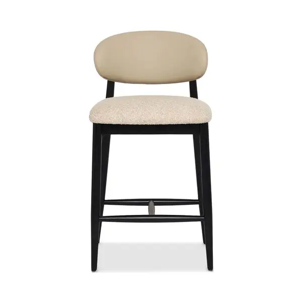 INTERLUDE HOME Liam Counter Stool - Matte Black/cream Latte/baja Seed