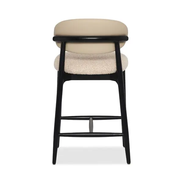 INTERLUDE HOME Liam Counter Stool - Matte Black/cream Latte/baja Seed
