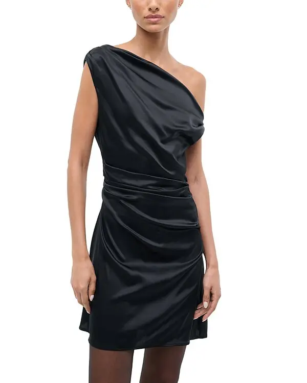 Staud Phare Silk Stretch Mini Dress - Black