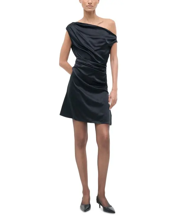 Staud Phare Silk Stretch Mini Dress - Black