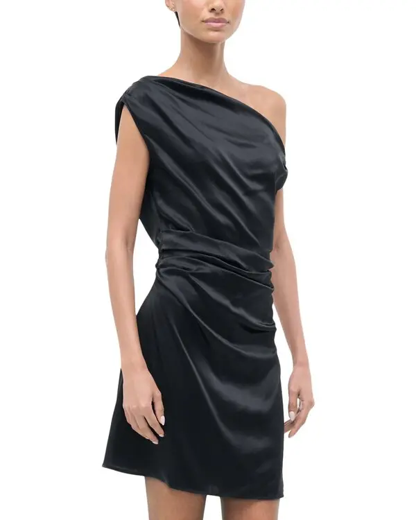 Staud Phare Silk Stretch Mini Dress - Black