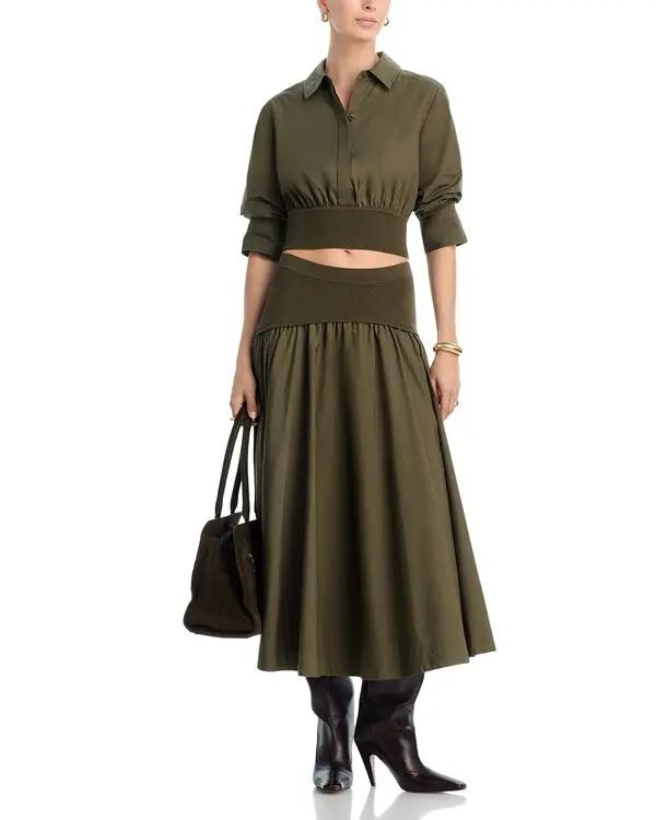 Simkhai Ovie Midi Skirt - Fern