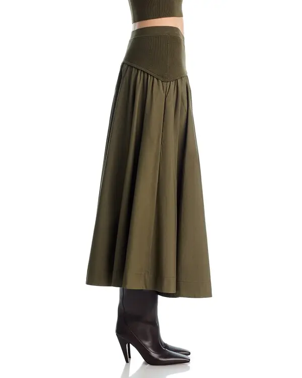 Simkhai Ovie Midi Skirt - Fern