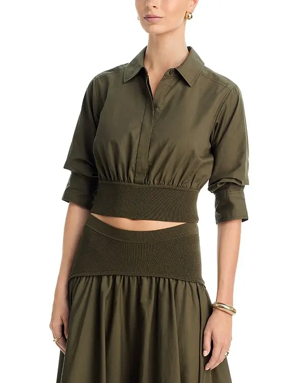 Simkhai Stiles Cropped Shirt - Fern