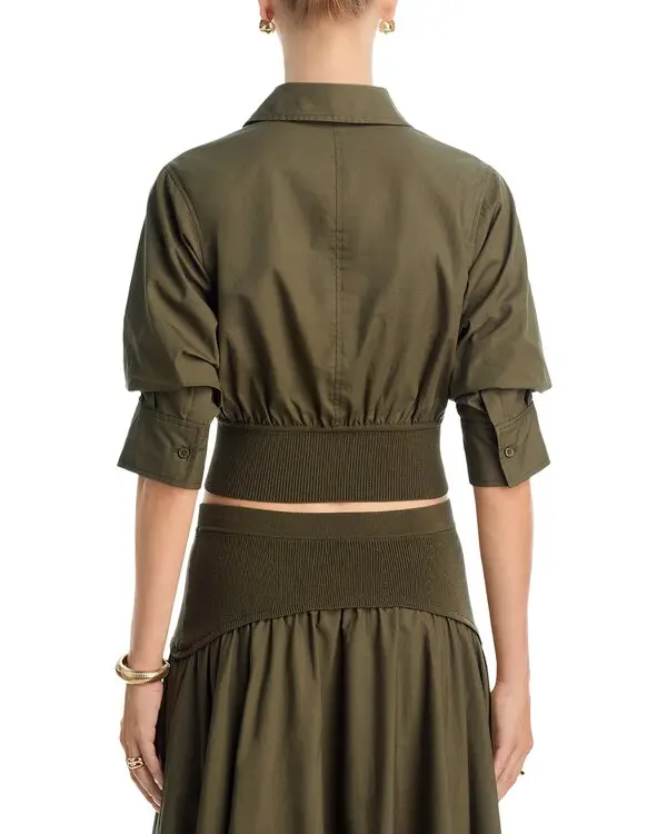 Simkhai Stiles Cropped Shirt - Fern