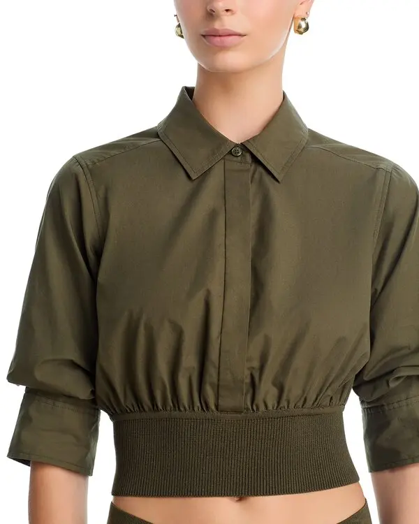 Simkhai Stiles Cropped Shirt - Fern