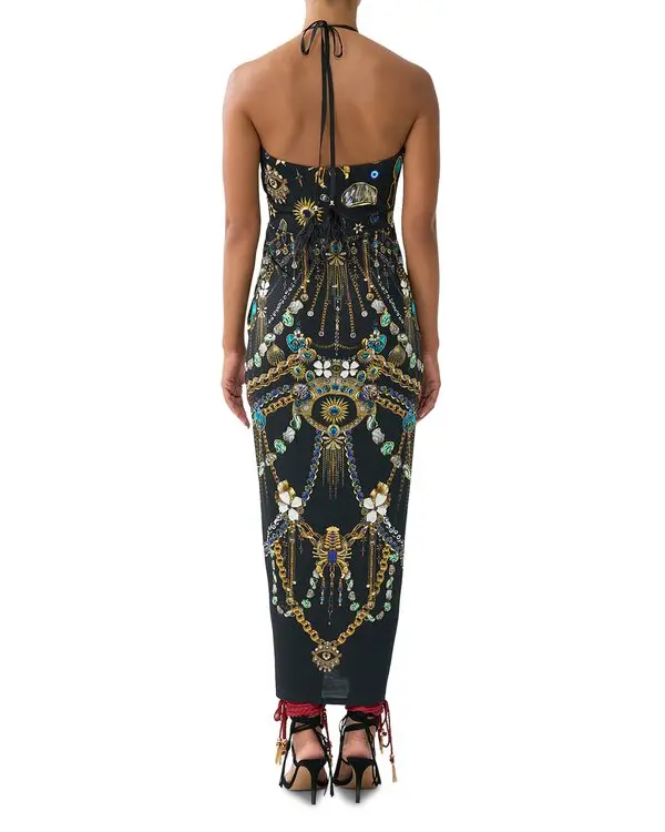 Camilla Printed Jersey Halter Dress