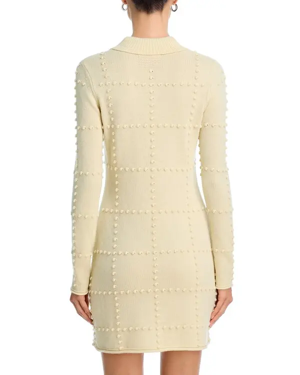 Guest In Residence Wool & Cashmere Popcorn Polo Dress