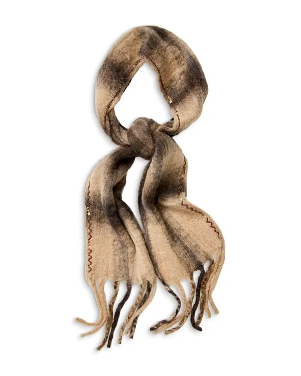 Free People Highland Plaid Skinny Scarf - Neutral Combo