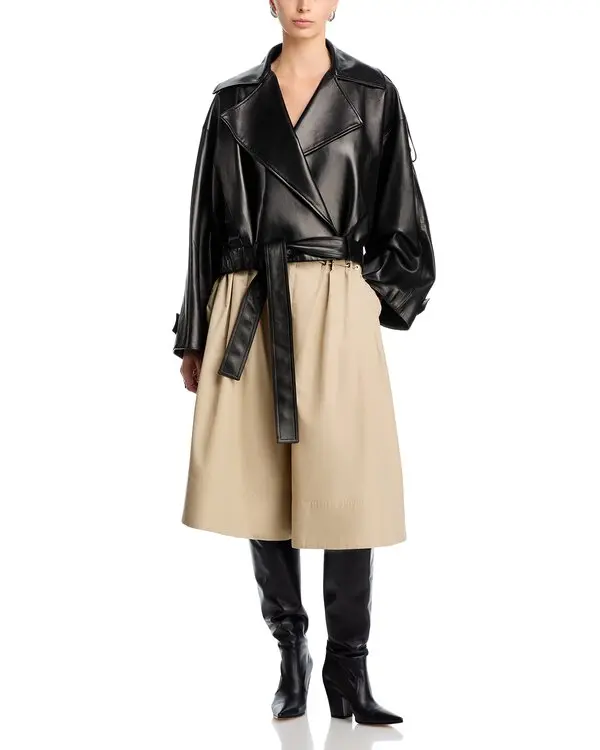 Brandon Maxwell Collins Leather Coat