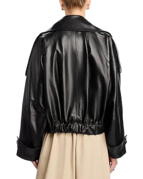 Brandon Maxwell Collins Leather Coat