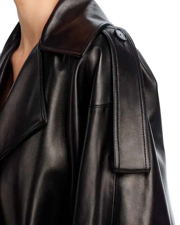 Brandon Maxwell Collins Leather Coat