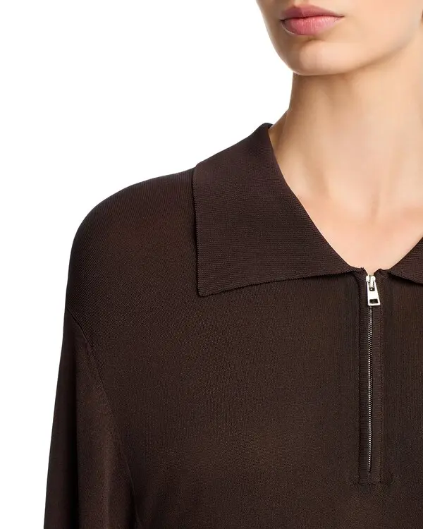 Brandon Maxwell Sabine Polo Dress - Truffle