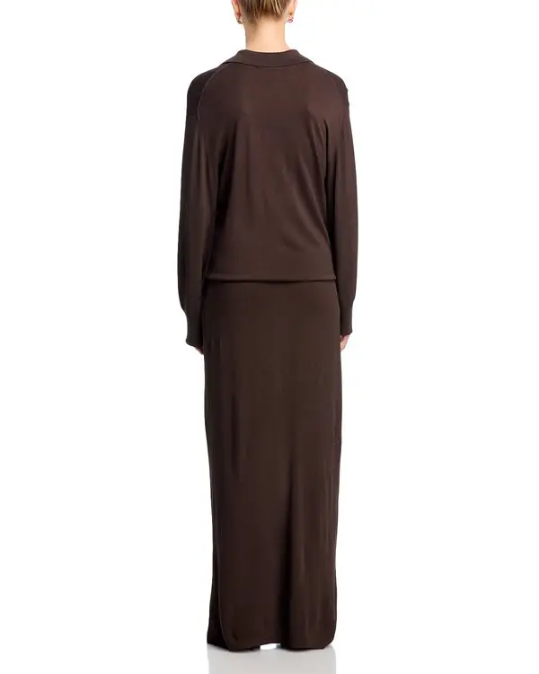 Brandon Maxwell Sabine Polo Dress - Truffle