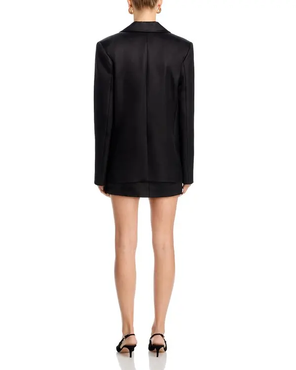 Brandon Maxwell Joelle Wool Silk Mini Dress