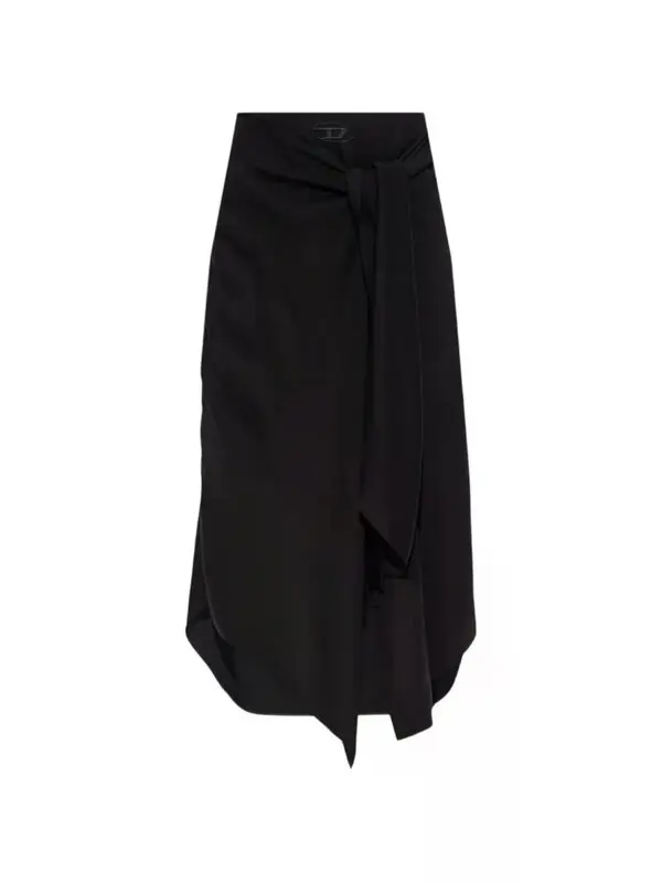 DIESEL® Tie-detailed Midi Skirt - Black