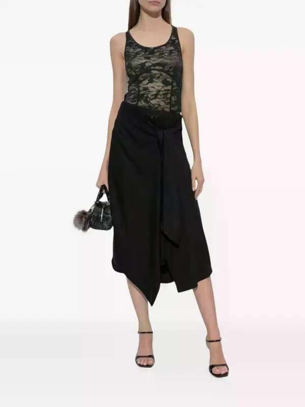 DIESEL® Tie-detailed Midi Skirt