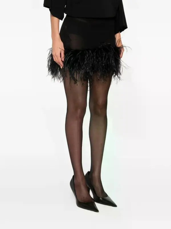 Attico Feather-trim Mini Skirt