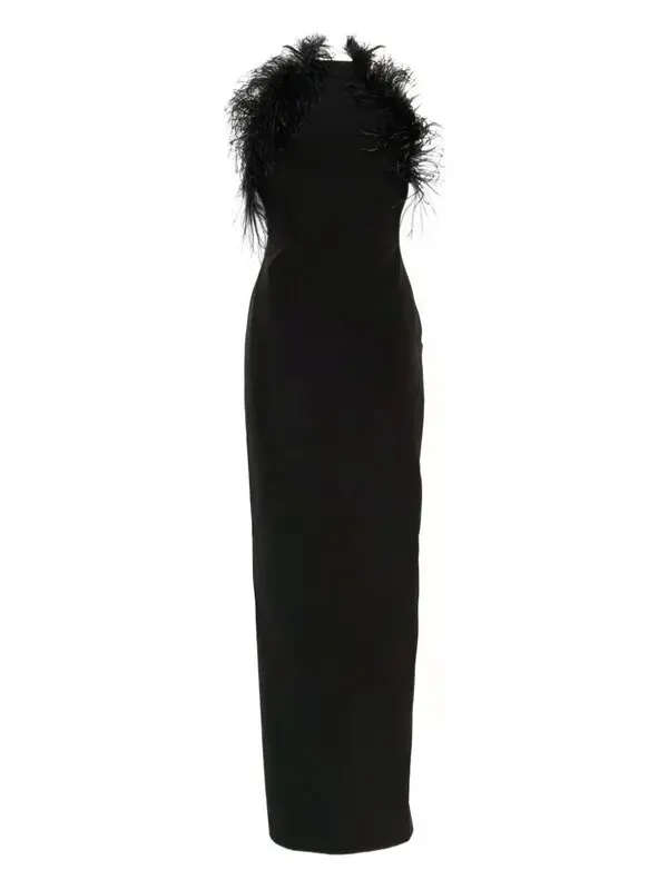 Attico Feather-trim Maxi Dress