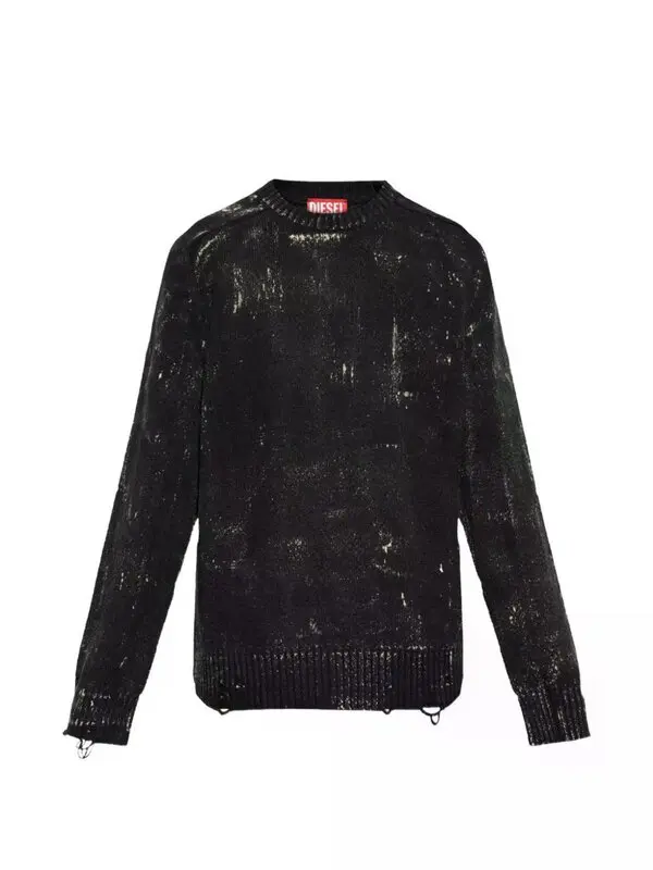 DIESEL® K-maxense Distressed Sweater - Black