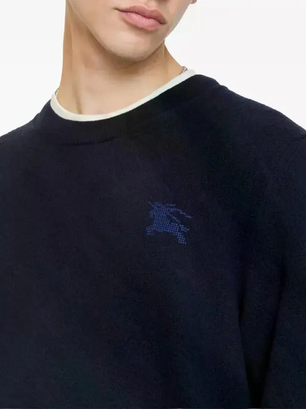 Burberry Equestrian Knight Crew-neck Sweater - Blue