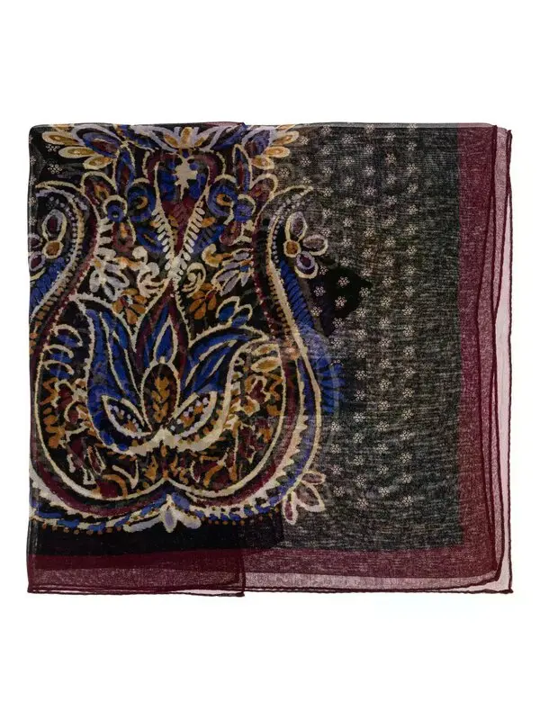 Etro Paisley-print Scarf - Black