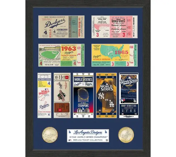 HIGHLAND MINT La Dodgers 9x World Series Champs Ticket Frame - One-color