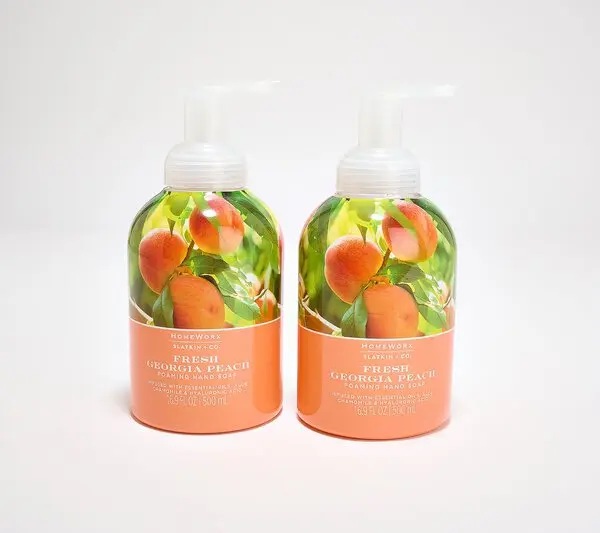 HOMEWORX BY SLATKIN + CO. S/2 16oz Fresh Peach Hand Soap Foam - One-color