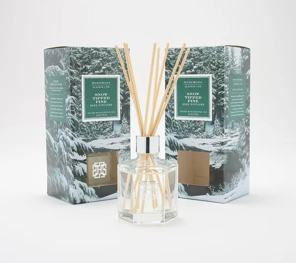 HOMEWORX BY SLATKIN + CO. S/2 Snow Tipped Pine Reed Diffusers - One-color