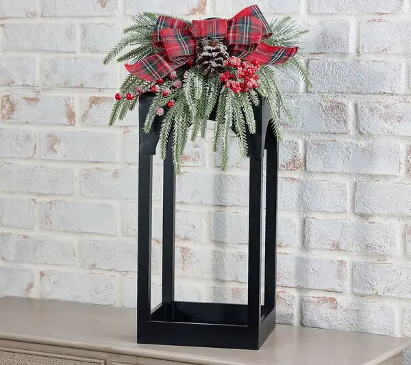 VALERIE PARR HILL As Is 23' Wood Open Concept Lantern W/ribbon Valerie - One-color