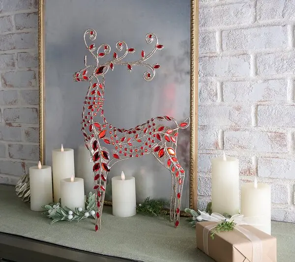 VALERIE PARR HILL As Is 23' Faceted Jewel Reindeer Valerie - One-color