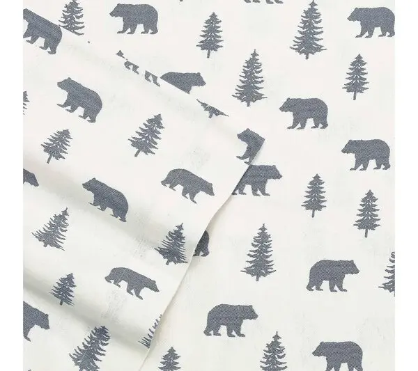 Eddie Bauer Bears And Trees Blue Cotton Twin Sh Eet Set