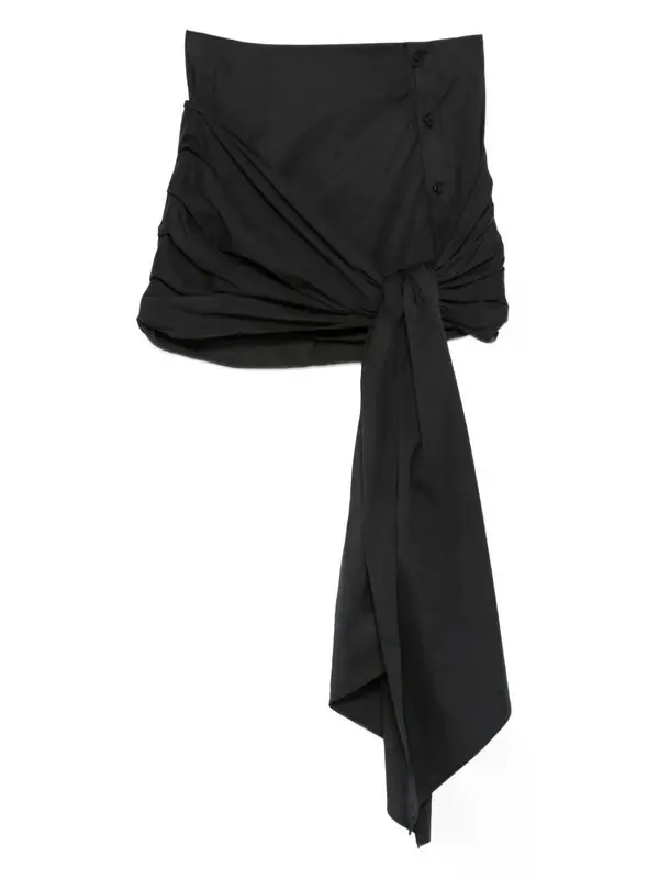 Attico Knot Button Mini Skirt