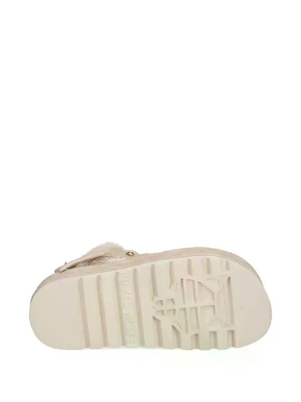 NAKED WOLFE Beau Shearling Platform Sneakers - Neutrals