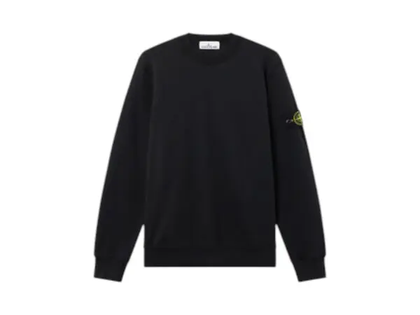 Stone Island Organic Cotton Fleece Crewneck Sweatshirt - Black