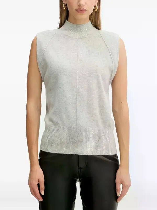 BOSS Mock Neck Sleeveless Sweater